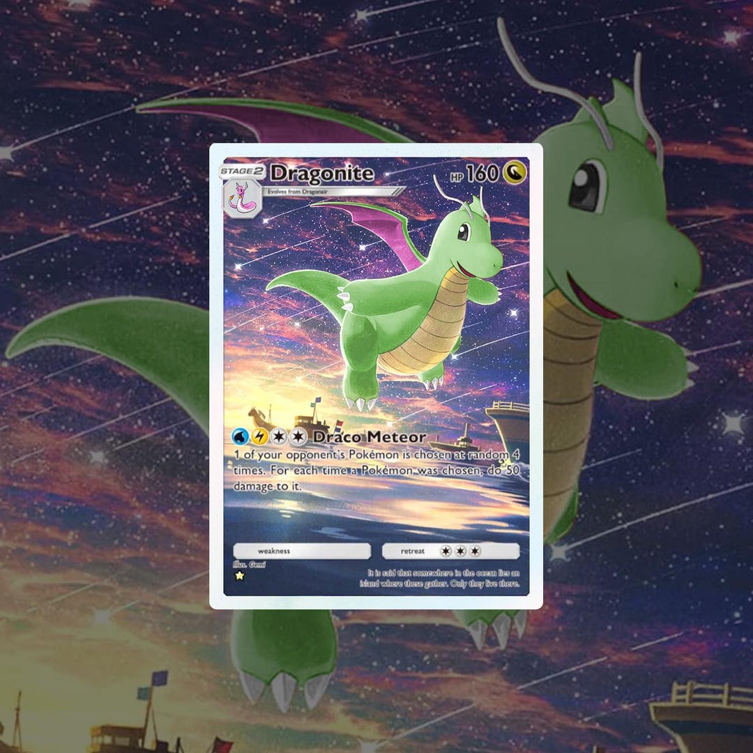 Custom Shiny Dragonite Custom Pokemon TCG Pocket Physical Card - Etsy