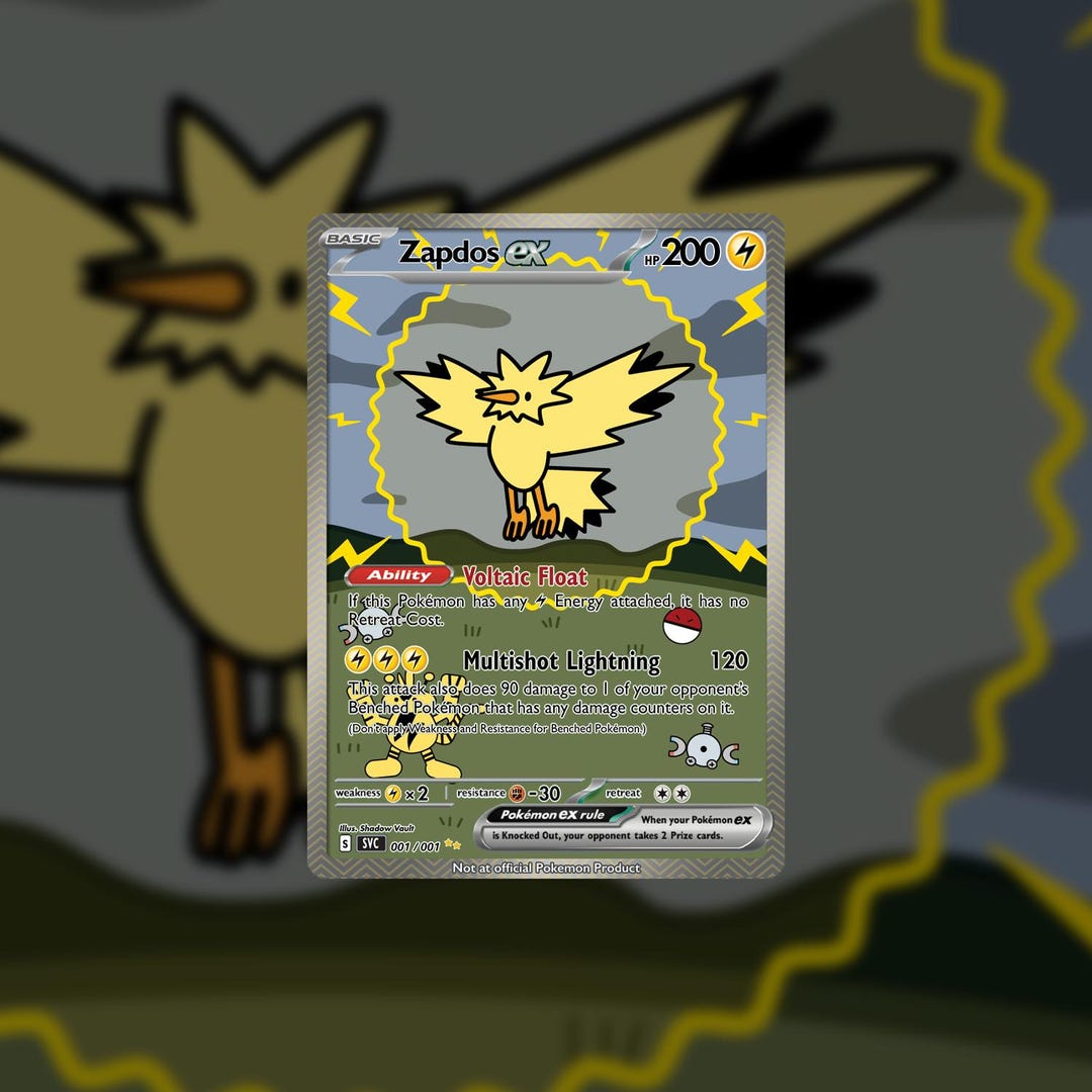 Custom Bubble Zapdos Pokémon Card - Zapdos EX | Unique TCG Pocket Shiny ...