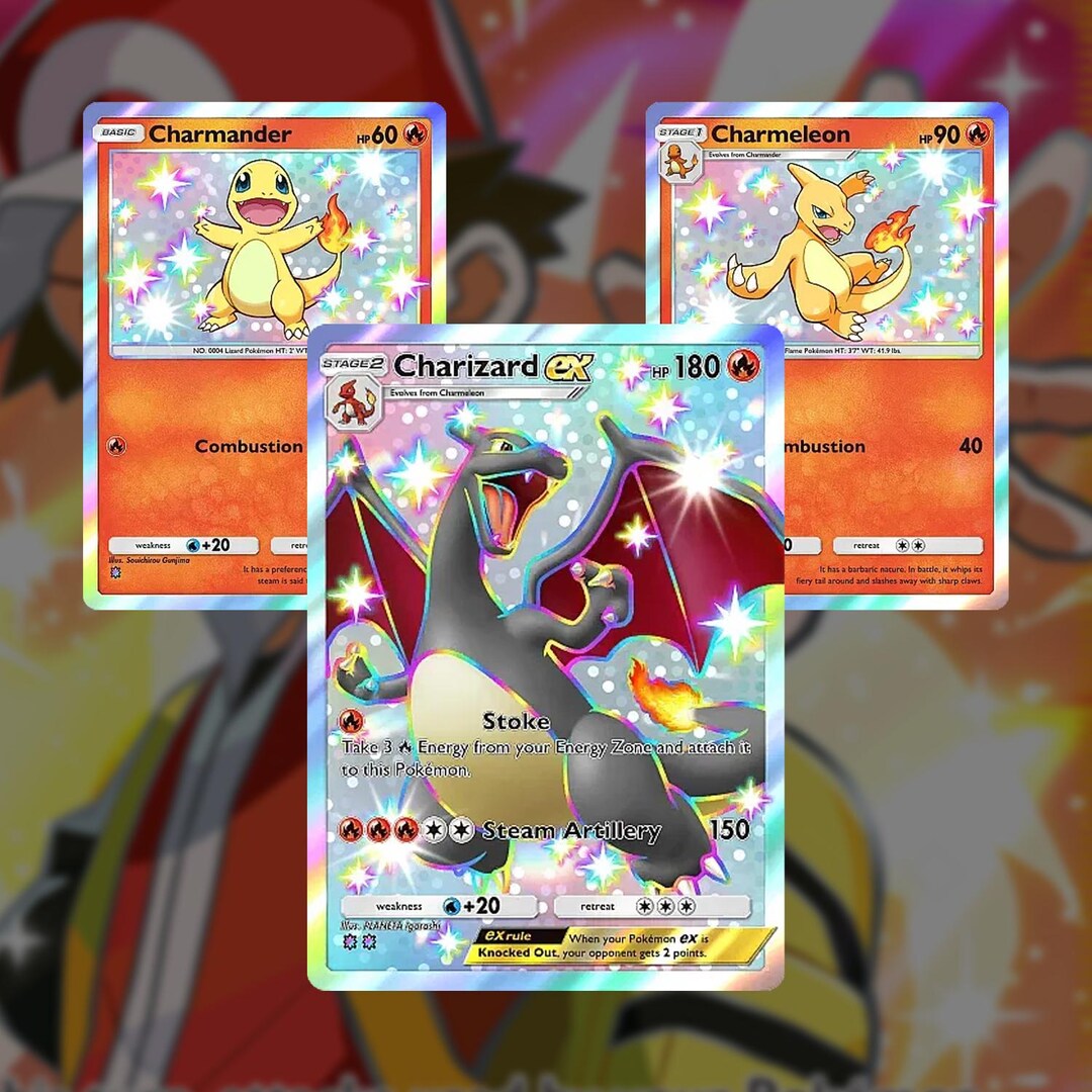 Custom Shining Charizard Evolution Line – Custom Full Art Holo Set ...