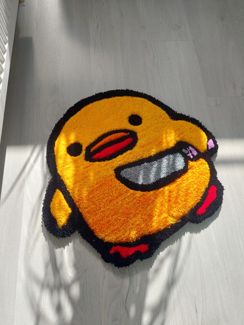 Cute Tufted Chick Rug With Knife Design – Fun and Unique Handmade Floor ...