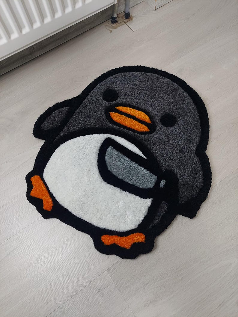 Cute Tufted Chick Rug With Knife Design – Fun and Unique Handmade Floor ...