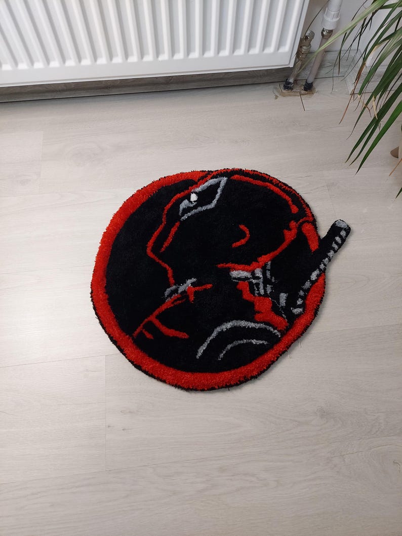 Personalized Deadpool Tufted Rug, Round Handmade Superhero Area Rug for ...
