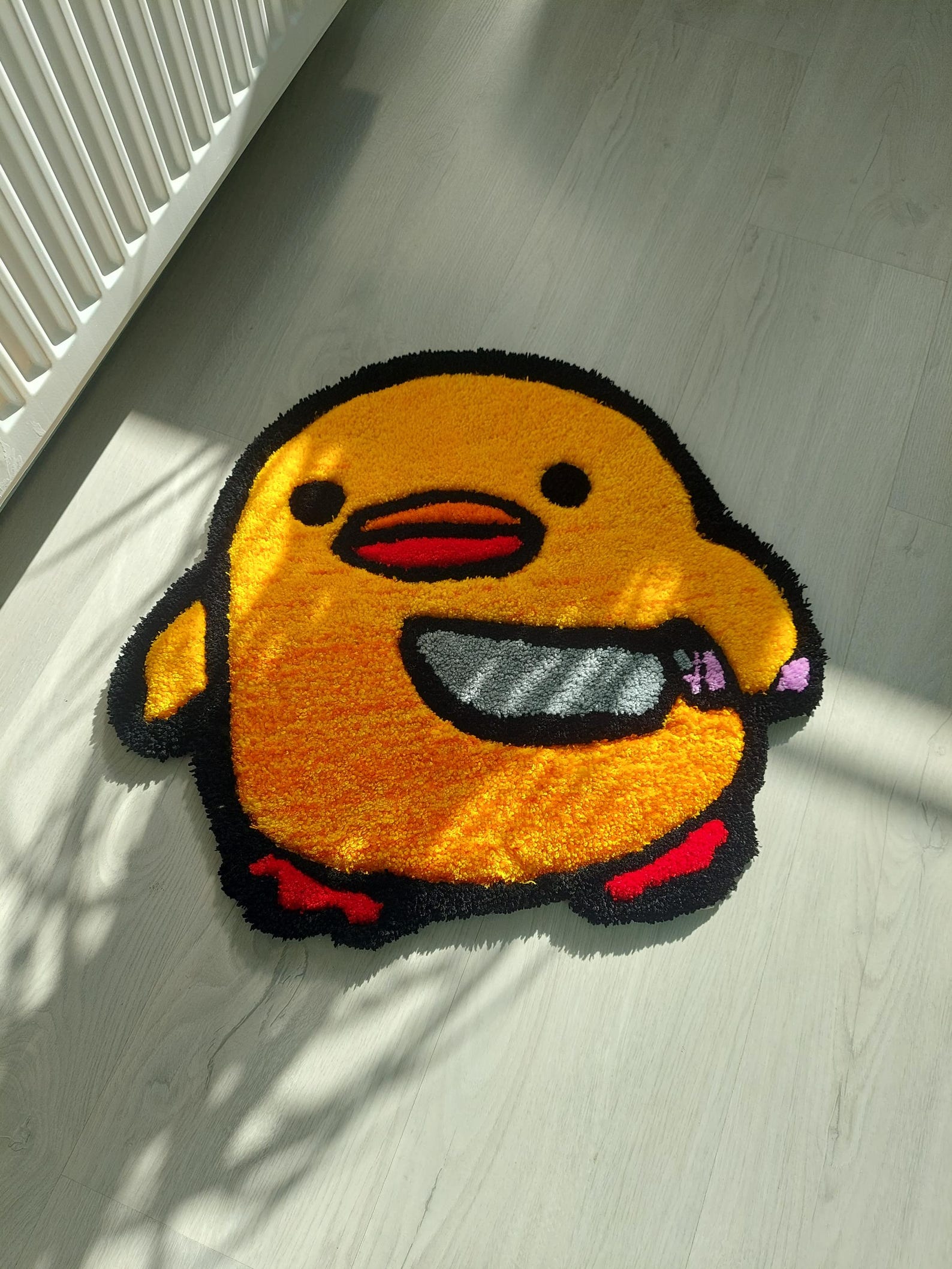 Cute Tufted Chick Rug With Knife Design – Fun and Unique Handmade Floor ...