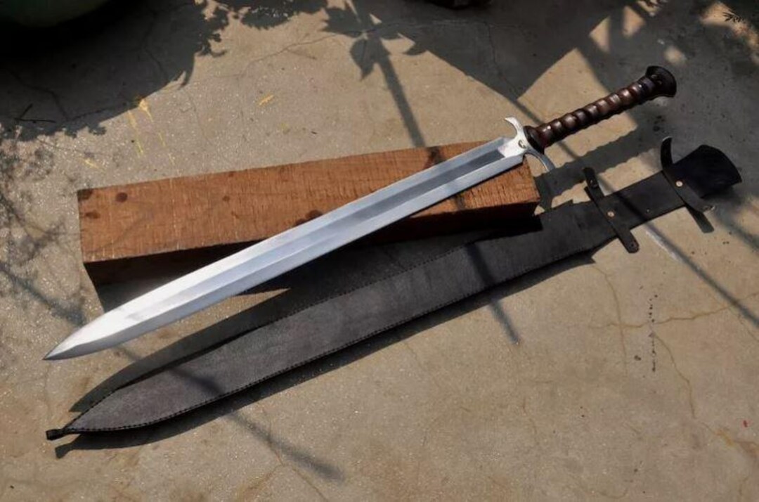 Custom Handmade Carbon Steel 32-inch Tactical Machete Sword | Hunting ...