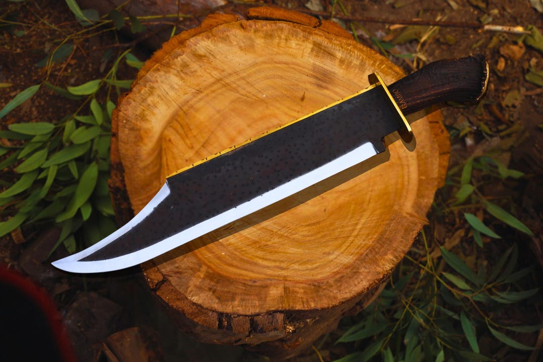 Handmade 26” Rambo Bowie Knife | 1095 High Carbon Steel | Antler Stag ...