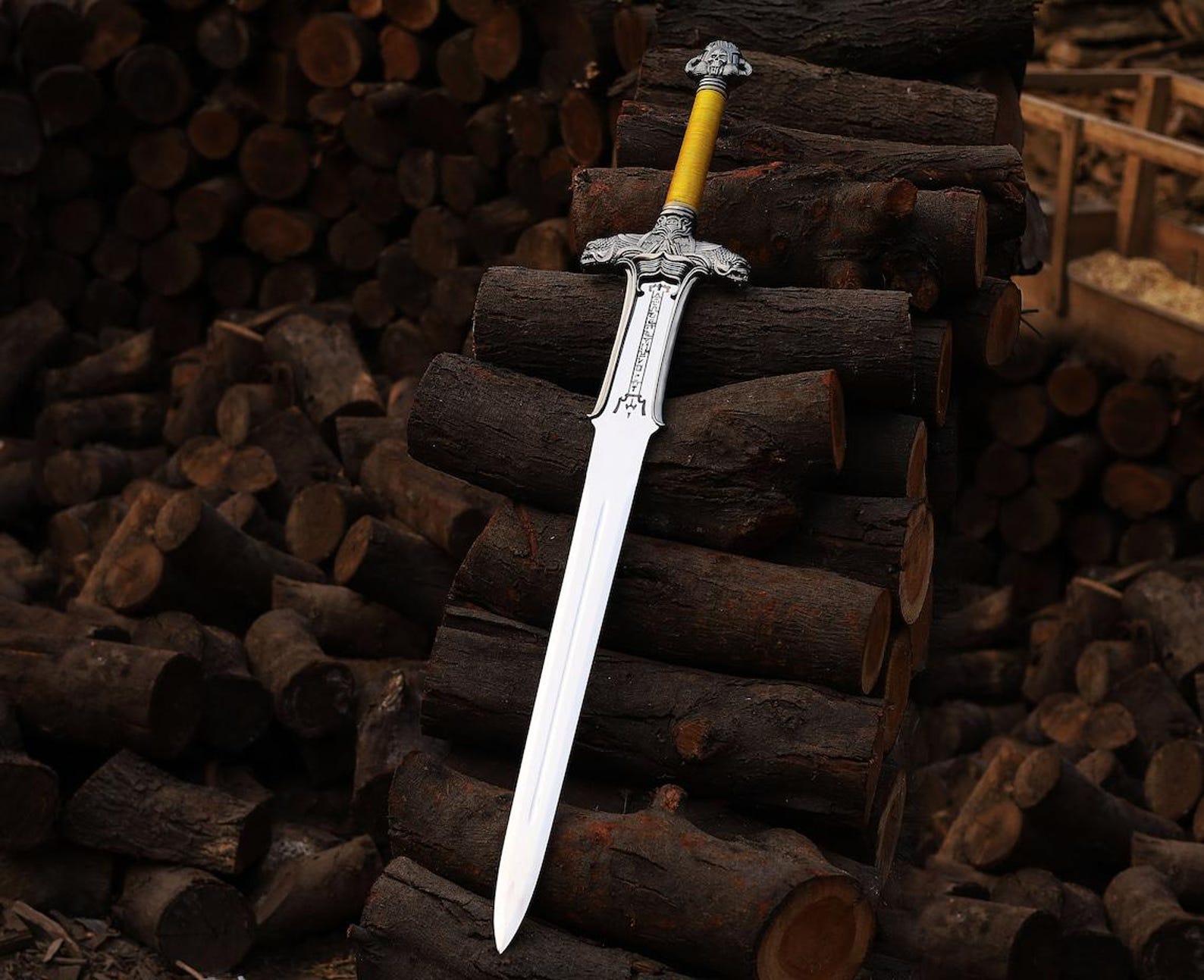 Handmade Conan Sword Replica Engraved Steel Blade, Functional Movie ...
