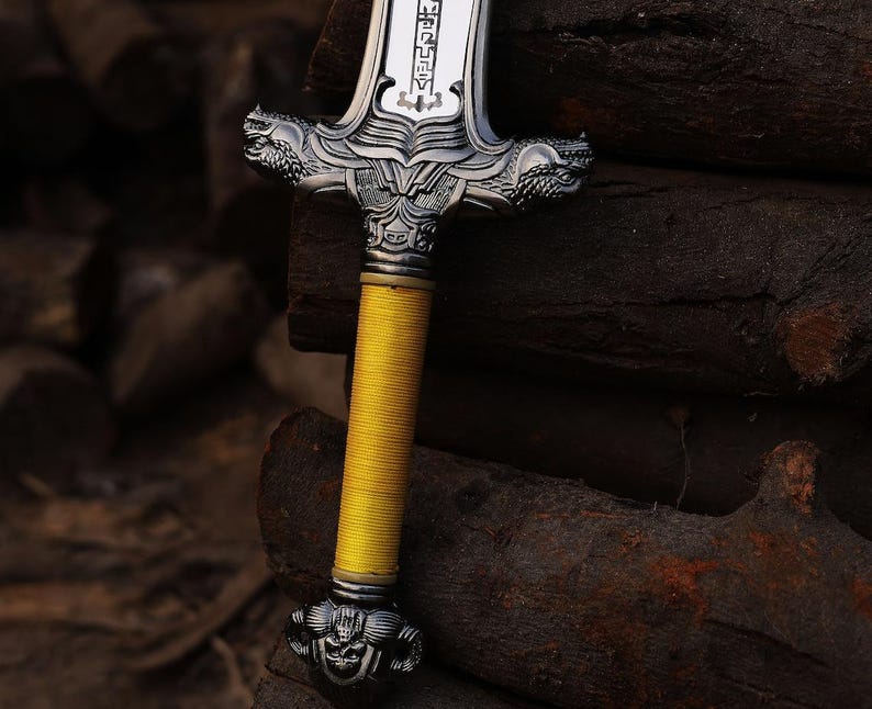 Handmade Conan Sword Replica Engraved Steel Blade, Functional Movie ...