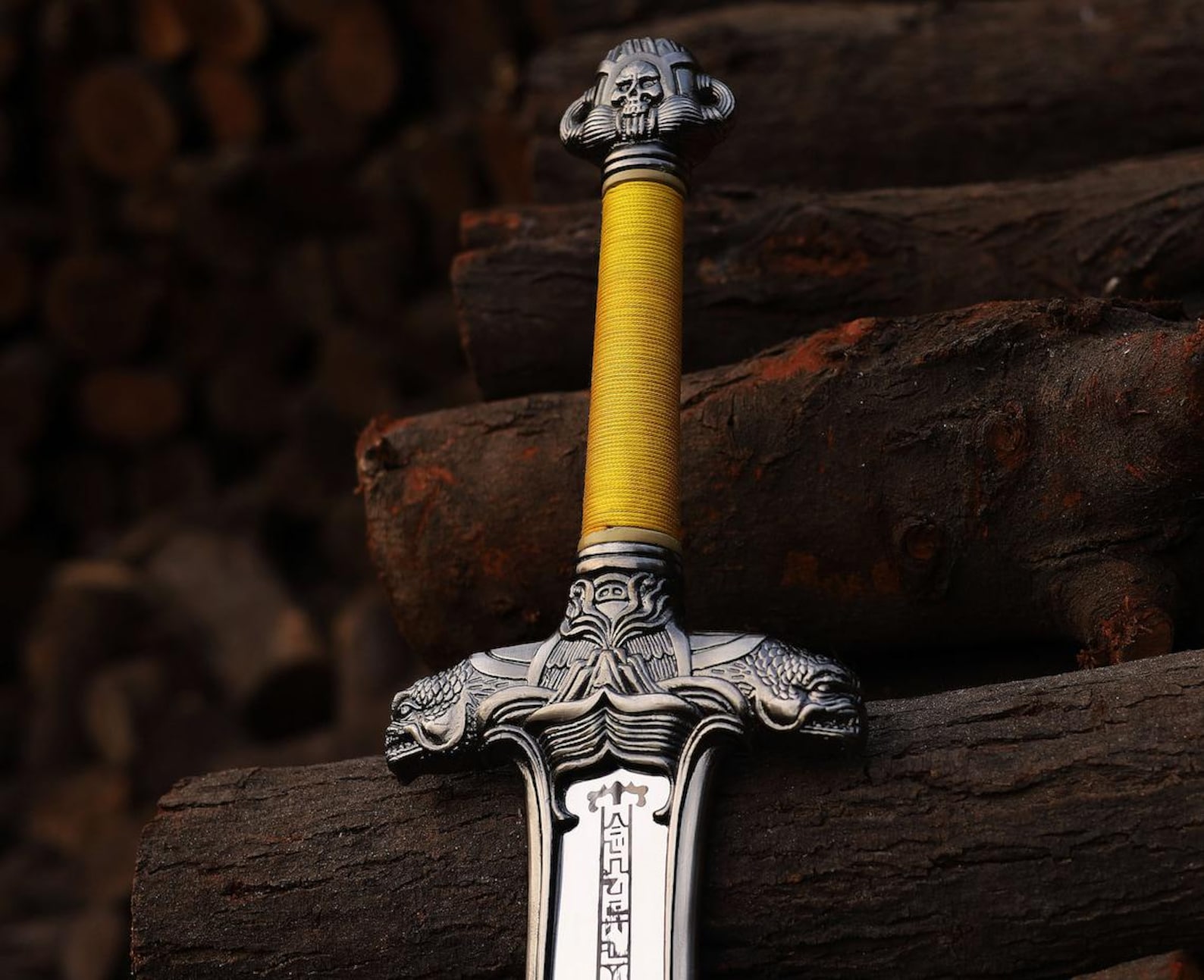 Handmade Conan Sword Replica Engraved Steel Blade, Functional Movie ...