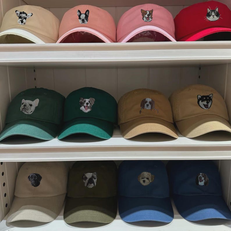 Embroidered Dog Baseball Hat Personalized Pet Portrait Vintage Hat ...