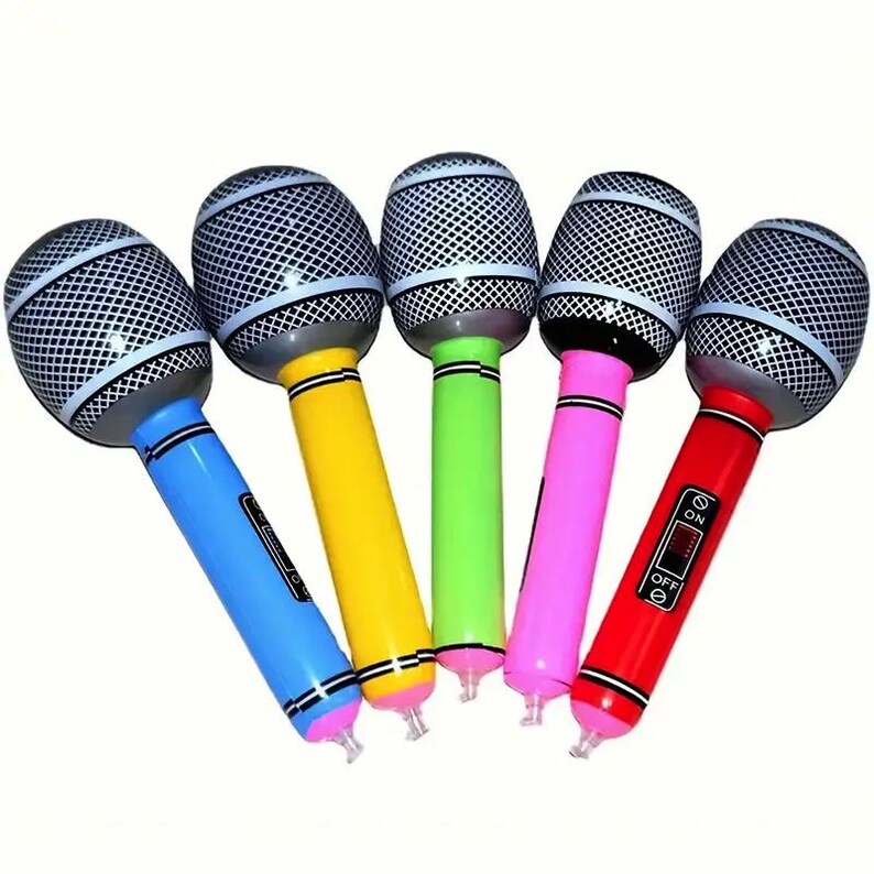 Inflatable Microphone Fun Musical Party Decoration Prop and Novelty Toy ...