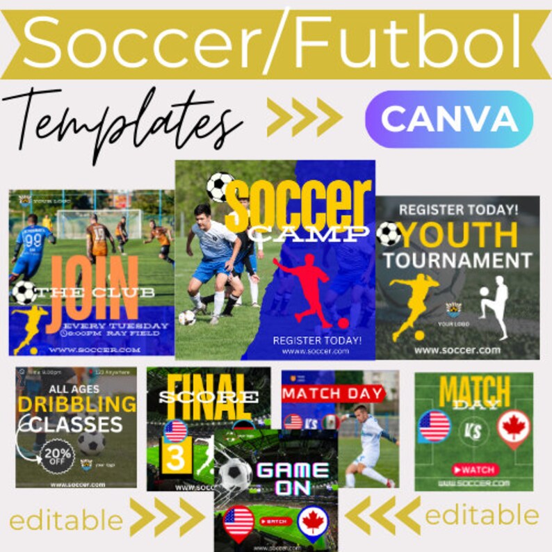 10 Soccer Templates/futbol Plantillas - Etsy UK