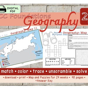 CC Cycle 2 GEOGRAPHY Worksheets | Classical Conversations Foundations ...