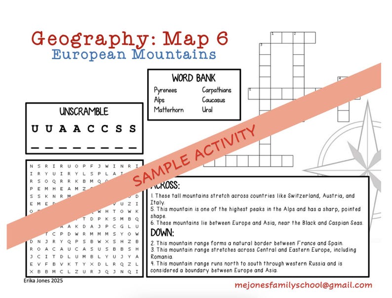 CC Cycle 2 GEOGRAPHY Worksheets | Classical Conversations Foundations ...