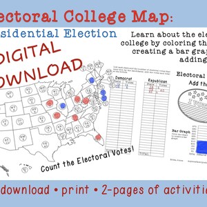 Electoral College: Map, Activities, Chart - Etsy