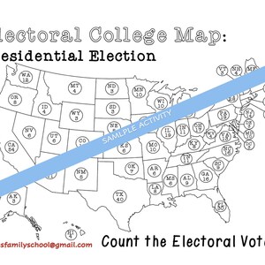 Electoral College: Map, Activities, Chart - Etsy
