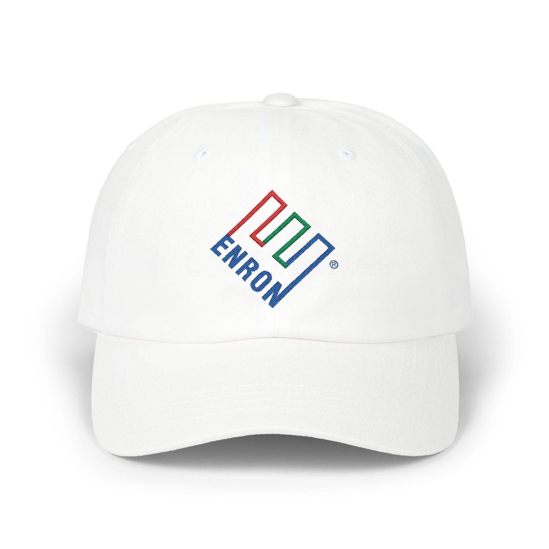 Vintage Enron Dad Cap, Classic White Baseball Cap for Casual Wear ...
