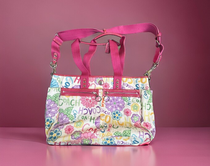 Preowned Authentic Colorful Coach Bag. Colorful Travel Bag. - Etsy