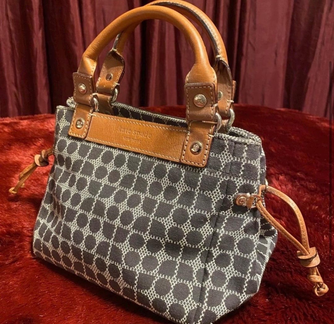 Kate Spade Canvas and Leather Shoulder Bag. Brown Bag. - Etsy