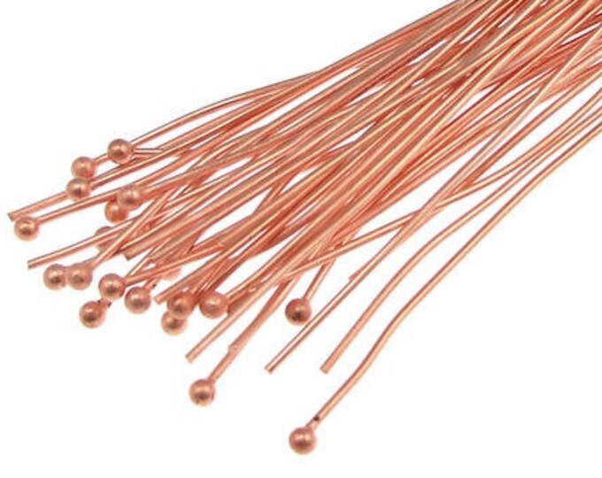 144 Copper Ball Pins 3" Solid Raw Copper Ball Head Pins 21 Gauge 21 G 3 ...
