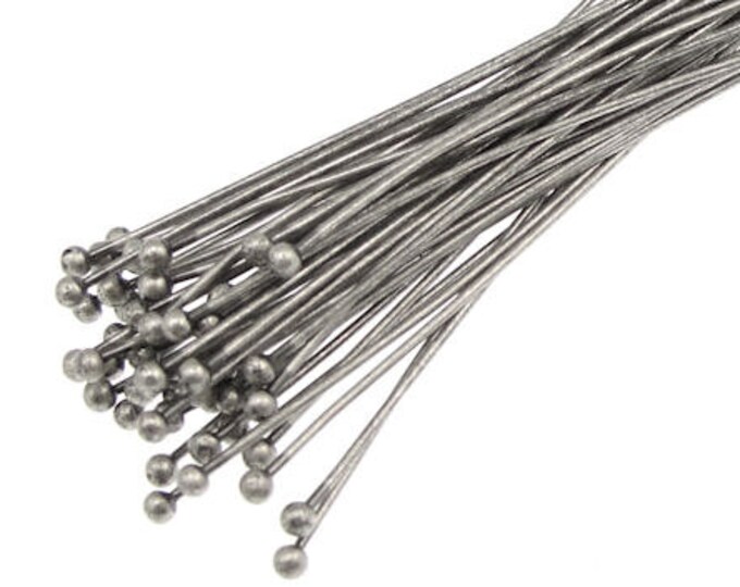 48 3 Antique Silver Ball Pins Dark Silver Plated Matte - Etsy