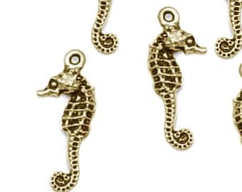 Gold Seahorse Charms Antique Gold Charms Sea Horse Drops | Etsy