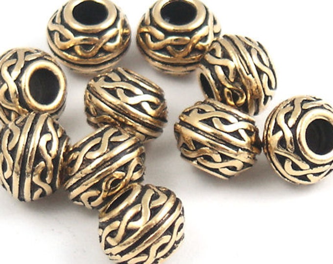 Gold Honeybee Beads Antique Gold Bee Beads Tierracast Pewter Gold Honey ...