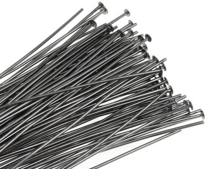 100 2 21 Gauge Gunmetal Head Pin Gun Metal Headpin 21 G 2 Inch Gunmetal ...