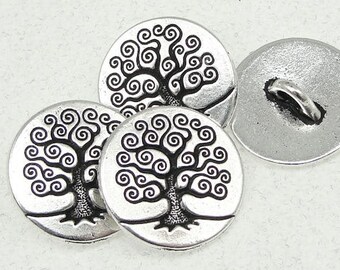 Tree of Life Buttons Tierracast Antique Brass Button | Etsy