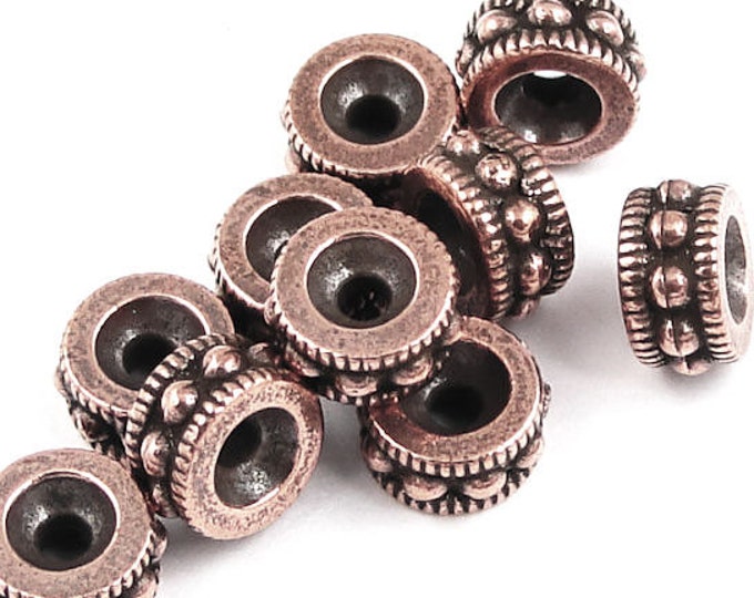 Antique Copper Beads Copper Bali Beads Tierracast Beads 6mm Rococo ...