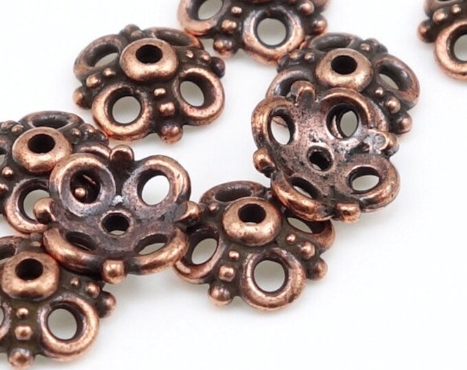 Antique Copper Bead Caps Copper 9mm Beadcaps Tierracast CLOVER Caps ...