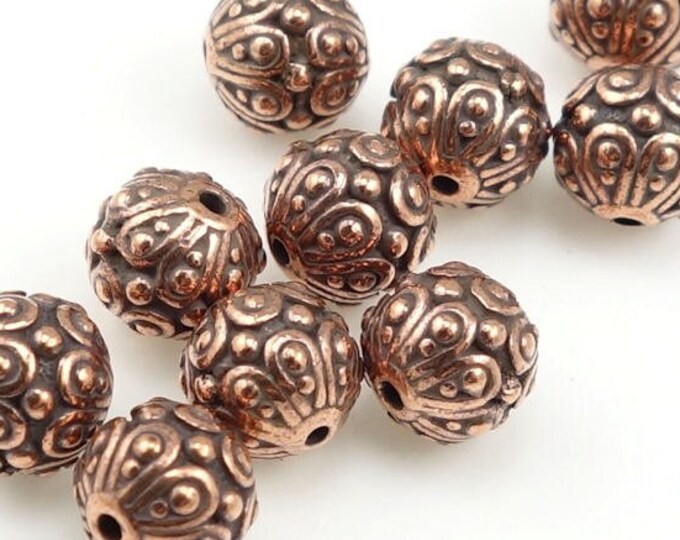 Antique Copper Beads Tierracast CASBAH BEADS Copper Bali Beads 7mm ...