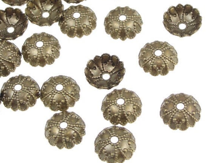 Brass Bead Caps 5mm LEAF Antique Brass Beadcaps Tierracast Pewter Brass ...