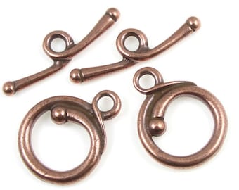 Antique Copper Toggle Clasp Findings Tierracast BALI Clasp Set - Copper ...
