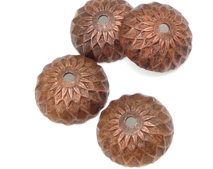 4 Acorn Caps Vintaj Artisan Copper 13mm Acorn Bead Caps Lightly Aged ...