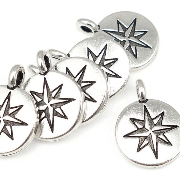 North Star Charm - Etsy