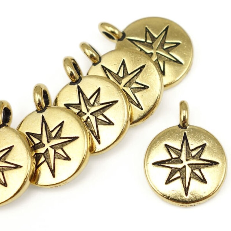 North Star Charm - Etsy