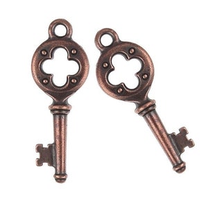Antique Copper Pendants 32mm Copper Key Pendants - Etsy