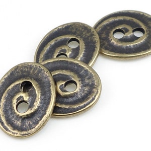 Antique Brass Button Findings Tierracast SWIRL Button Clasp Findings ...