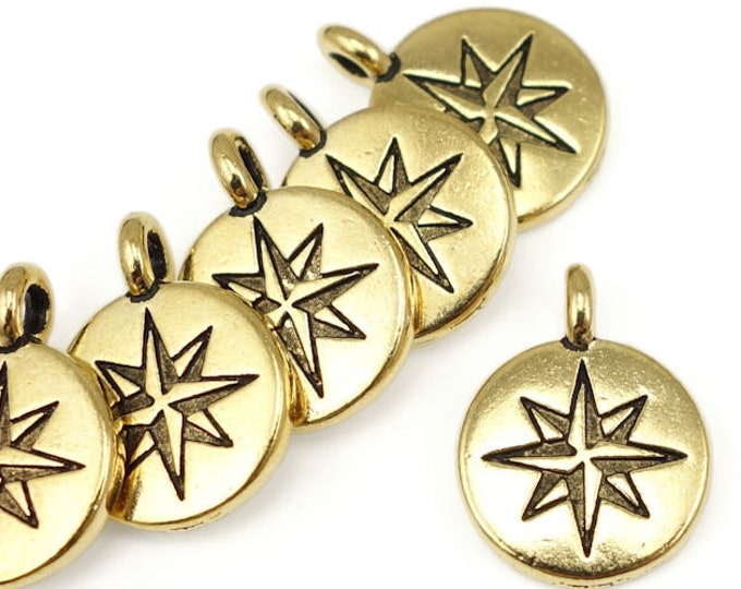 Mini North Star Charm Tierracast Antique Gold Charms for - Etsy