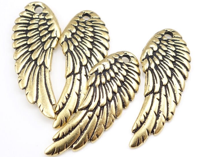 Left Angel Wing Pendants Gold Pendants Tierracast Antique Gold Wing ...