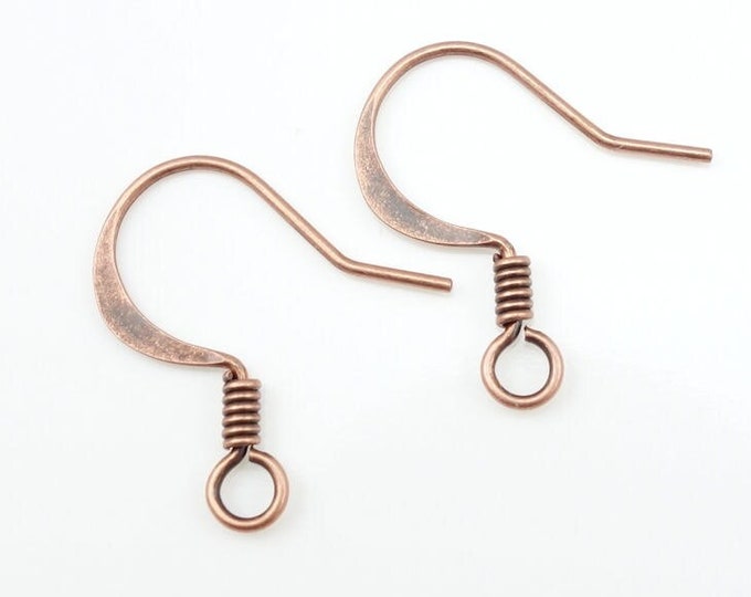 144 Antique Copper Earring Wires Copper Ear Findings Solid Copper ...