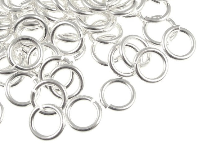 100 Silver Jump Rings Tierracast 7mm 16 Gauge Jumpring Findings Silver ...