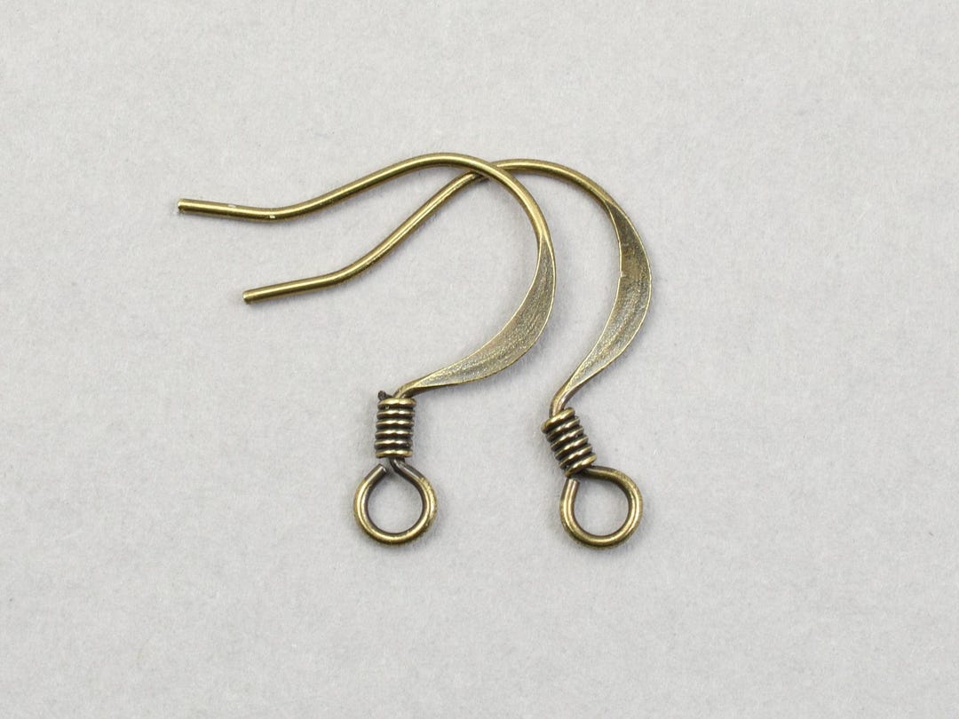 48 Pieces of Earring Wires With Coil Accent - ANTIQUE BRASS Ear Wire ...