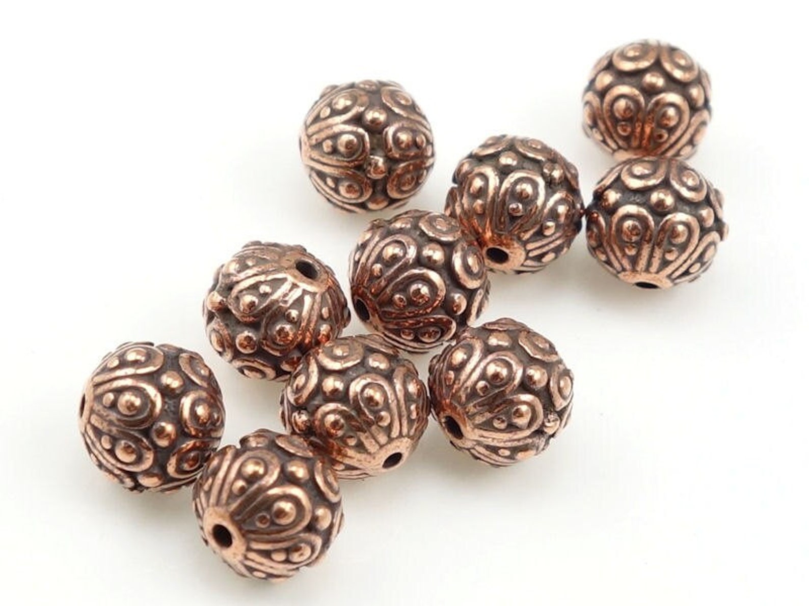 Antique Copper Beads Tierracast CASBAH BEADS Copper Bali Beads - Etsy