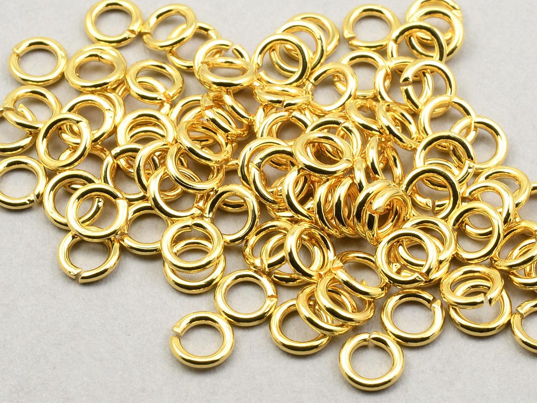 100 Pieces 5mm 18 Gauge Gold Jumpring Findings - Bright Gold Jump Rings ...