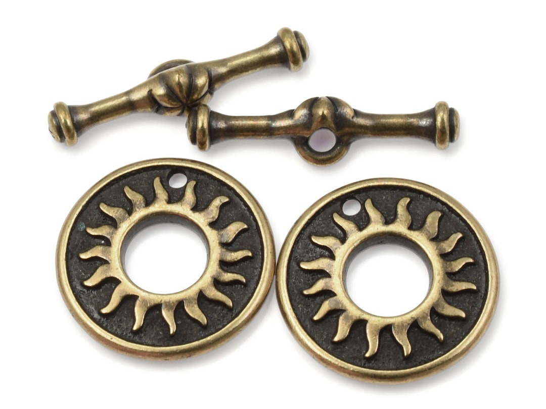 Tierracast DEL SOL Toggle Clasp Findings Antique Brass Toggle Findings ...