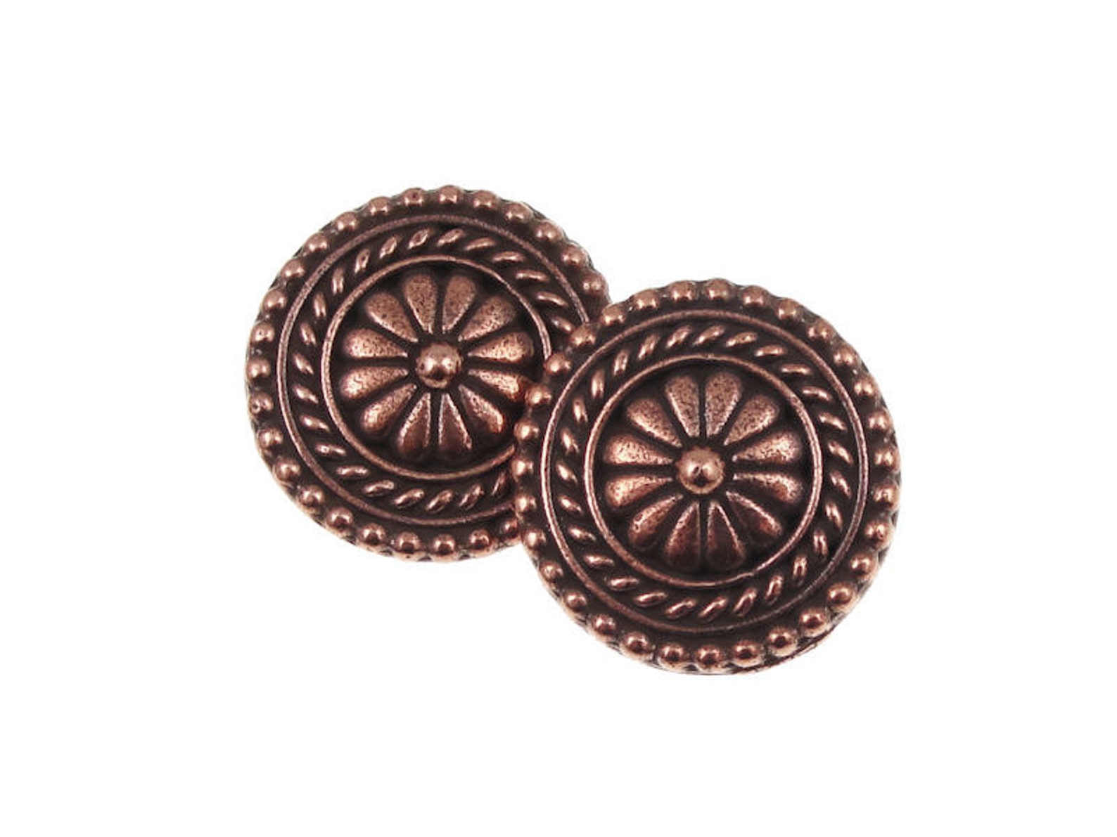 Antique Copper Buttons 18mm Tierracast BALI BUTTON Findings | Etsy