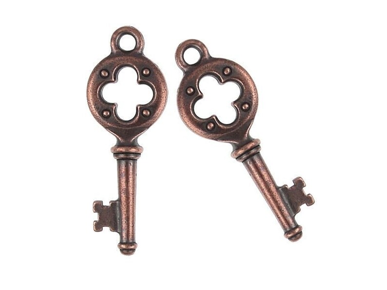 Antique Copper Pendants 32mm Copper Key Pendants - Etsy