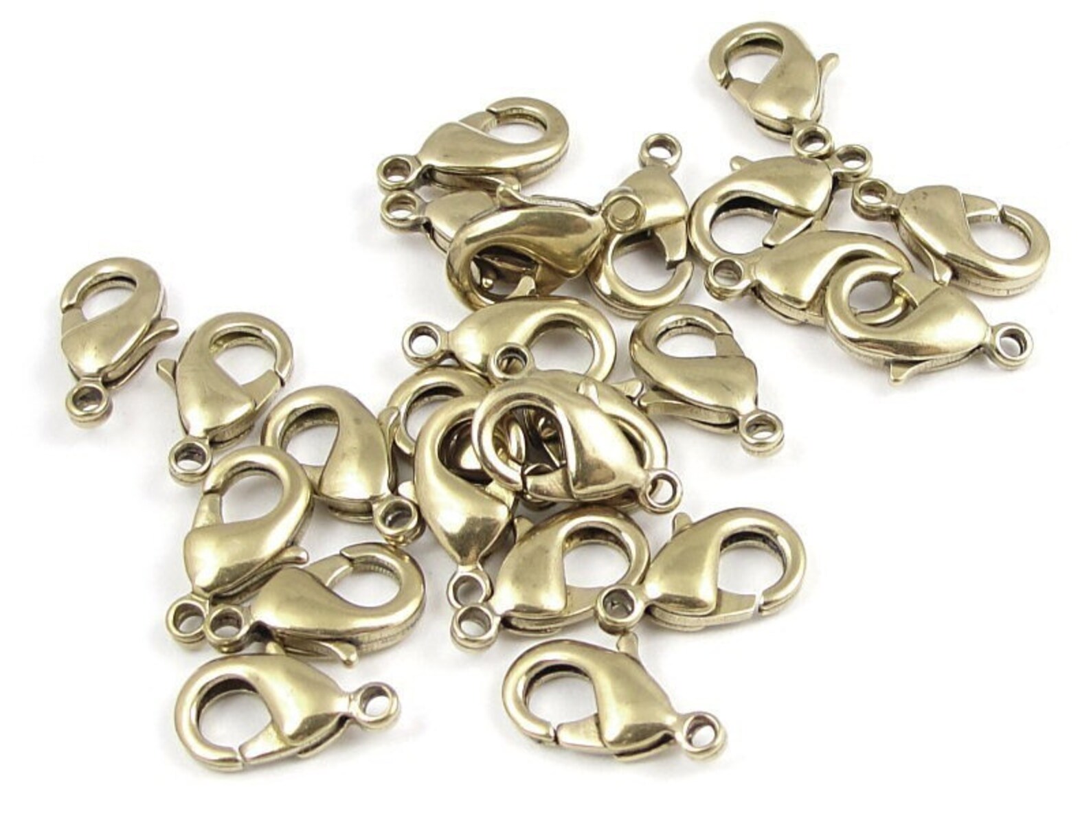 12mm Brass Lobster Clasp Findings Lobster Claws Light Antique - Etsy
