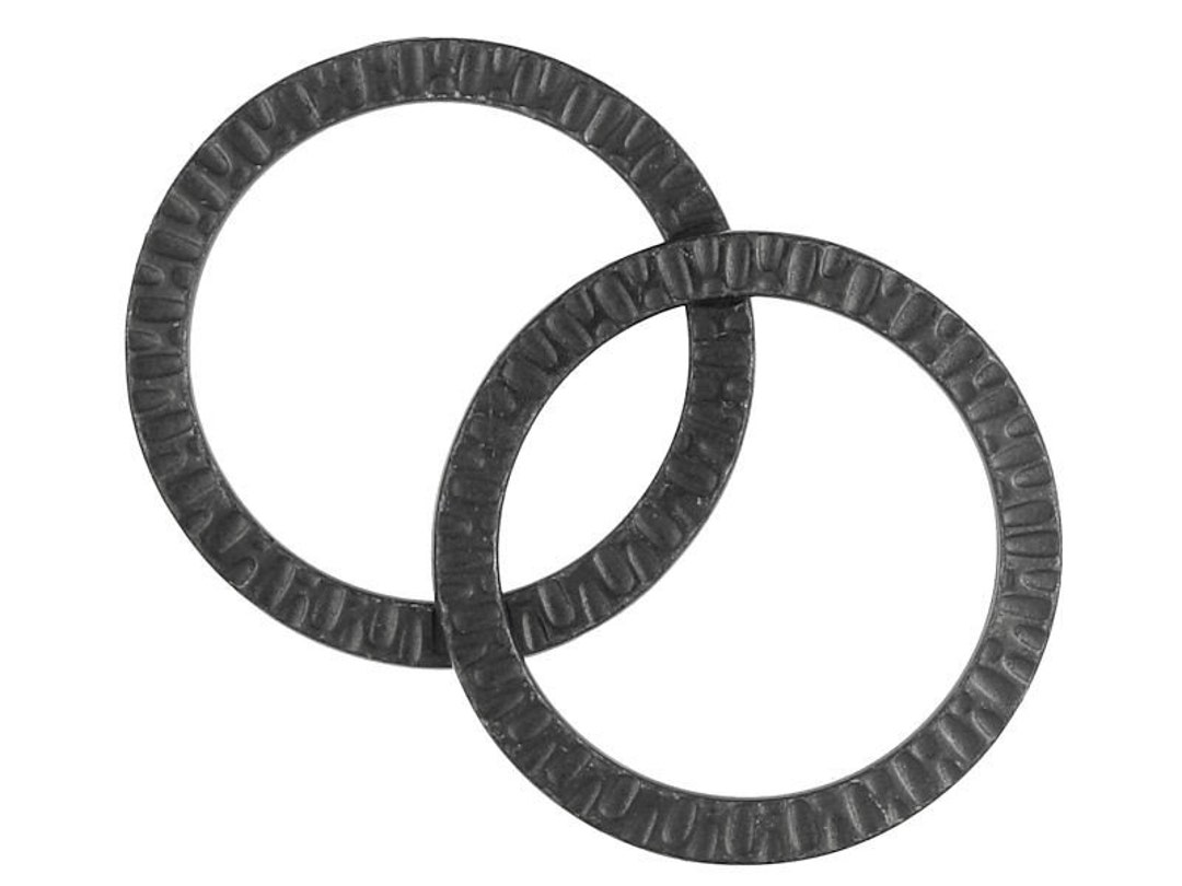 Large Black Rings Matte Black Oxide 1 1/4" Radiant Rings Textured Metal ...